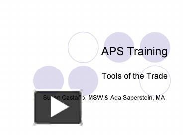 APS Training presentation | free to view