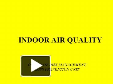 INDOOR AIR QUALITY presentation | free to download