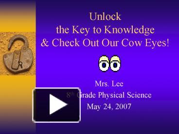 PPT – Unlock the Key to Knowledge PowerPoint presentation | free to ...