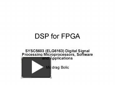 DSP for FPGA presentation | free to download