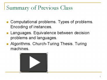 PPT – Summary of Previous Class PowerPoint presentation | free to view ...