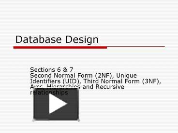 PPT – Database Design PowerPoint presentation | free to view - id ...