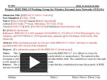 IEEE 802.15.4 MAC Overview presentation | free to download