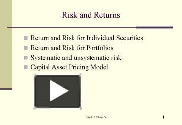 PPT – Risk and Returns PowerPoint presentation | free to view - id ...