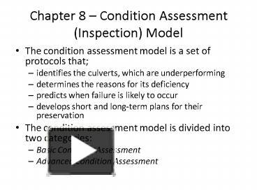 Chapter 8 Condition Assessment Inspection Model presentation | free to view