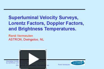 PPT – Superluminal Velocity Surveys, PowerPoint presentation | free to ...