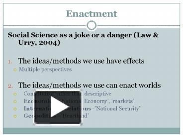 Enactment presentation | free to view