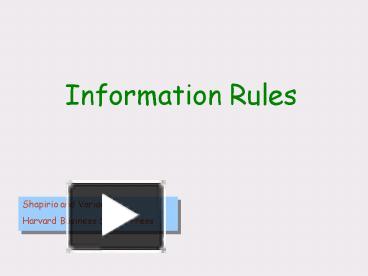 PPT – Information Rules PowerPoint presentation | free to download - id ...