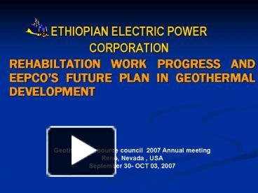 ETHIOPIAN ELECTRIC POWER CORPORATION presentation | free to view