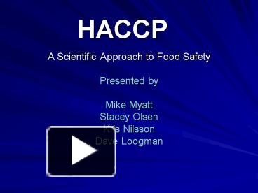HACCP presentation | free to view