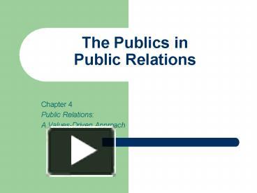PPT – The Publics in Public Relations PowerPoint presentation | free to ...