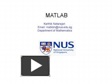 PPT – MATLAB PowerPoint presentation | free to view - id: b5d74-MTVhN