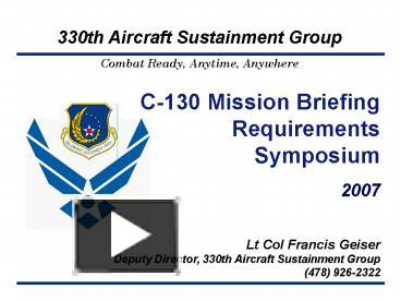 C130 Mission Briefing presentation | free to view