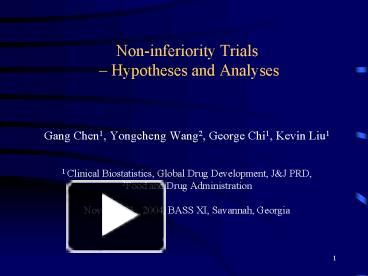Noninferiority Trials Hypotheses and Analyses presentation | free to view