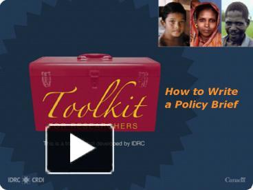 How to Write a Policy Brief presentation | free to view