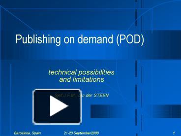 PPT – Publishing on demand POD PowerPoint presentation | free to view ...