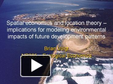 Spatial economics and location theory presentation | free to download