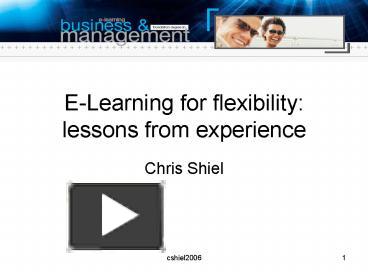 PPT – ELearning for flexibility: lessons from experience PowerPoint ...