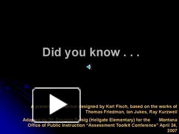 Did you know ' ' ' presentation | free to view