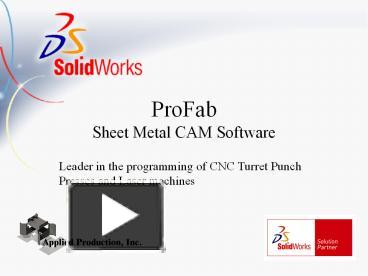 PPT – ProFab Sheet Metal CAM Software PowerPoint presentation | free to ...