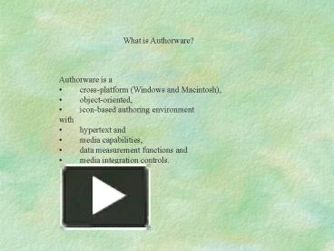 PPT – Authorware is a PowerPoint presentation | free to view - id ...