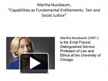 Martha Nussbaum, Capabilities as Fundamental Entitlements: Sen and ...