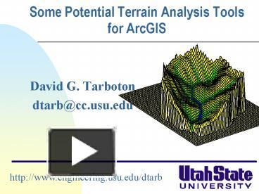 Some Potential Terrain Analysis Tools for ArcGIS presentation | free to ...