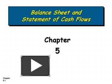 PPT – Balance Sheet and Statement of Cash Flows PowerPoint presentation ...