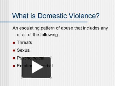 What is Domestic Violence presentation | free to view