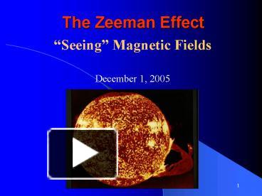 The Zeeman Effect presentation | free to view