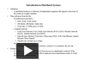 PPT – Introduction to Distributed Systems PowerPoint presentation ...