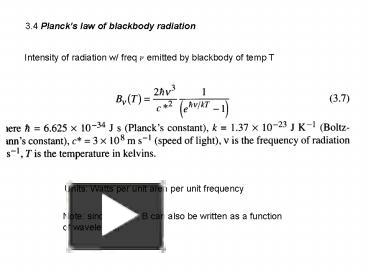 3'4 Plancks law of blackbody radiation presentation | free to view