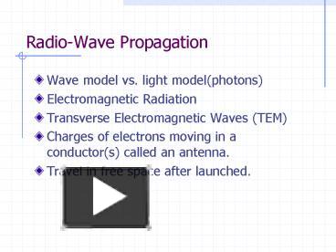 RadioWave Propagation presentation | free to view