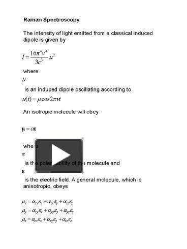 PPT – Raman Spectroscopy PowerPoint presentation | free to view - id ...