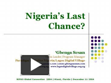 Nigeria presentation | free to view