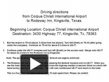 PPT – Driving directions PowerPoint presentation | free to download ...