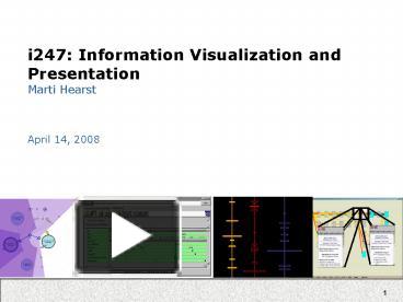 i247: Information Visualization and Presentation Marti Hearst ...