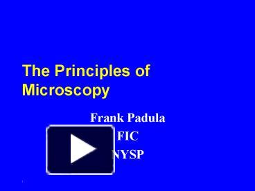 The Principles of Microscopy presentation | free to view