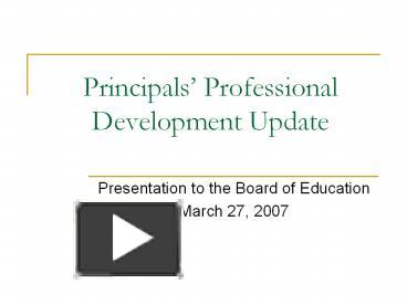 Principals presentation | free to download