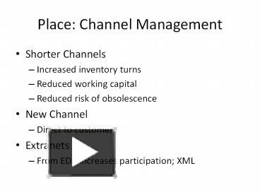 PPT – Place: Channel Management PowerPoint presentation | free to ...