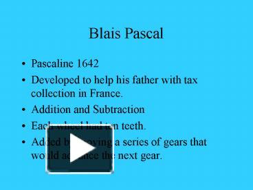 PPT – Blais Pascal PowerPoint presentation | free to view - id: b982f-ZDc1Z
