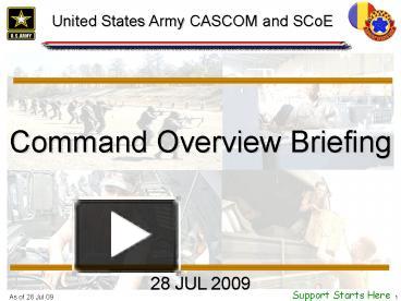 United States Army CASCOM and SCoE presentation | free to view