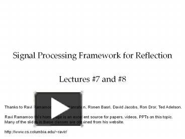 PPT – Signal Processing Framework for Reflection PowerPoint ...