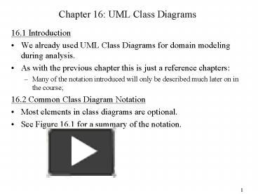 PPT – Chapter 16: UML Class Diagrams PowerPoint presentation | free to ...