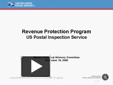 Revenue Protection Program US Postal Inspection Service presentation ...