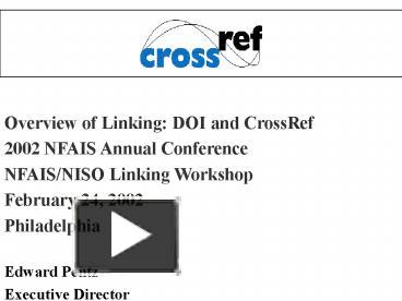 Overview of Linking: DOI and CrossRef presentation | free to download