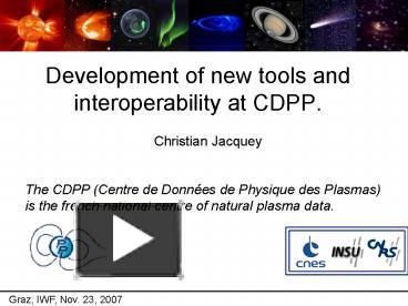 PPT – Development of new tools and interoperability at CDPP' PowerPoint ...