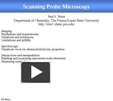 Scanning Probe Microscopy presentation | free to view