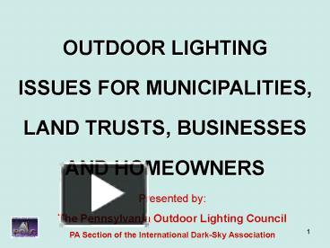 PA Light Pollution Map presentation | free to download