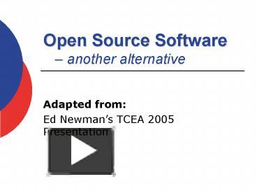 Open Source Software presentation | free to view